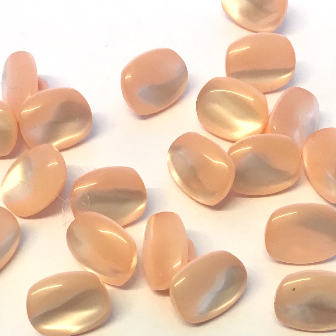 10pcs Peach Opalescent Shank Buttons: 11mm Oval Craft Buttons - Etsy