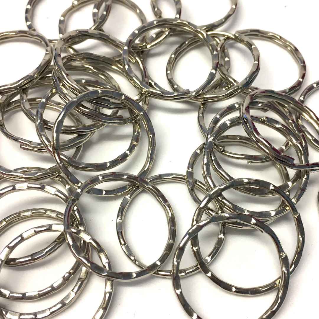 50, 1 Inch Silver Metal Keyrings, Silver Split Rings, Double Keyrings ...