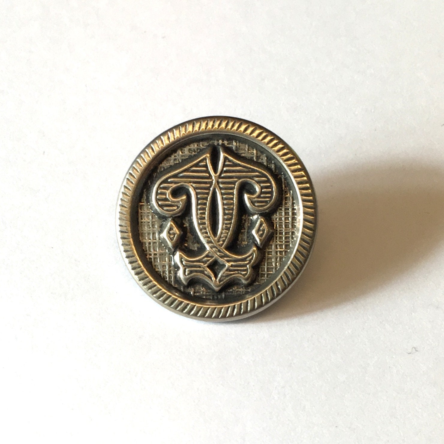 2pcs Vintage Aged Silver Metal Shank Buttons: Embossed Design (22mm) - Etsy