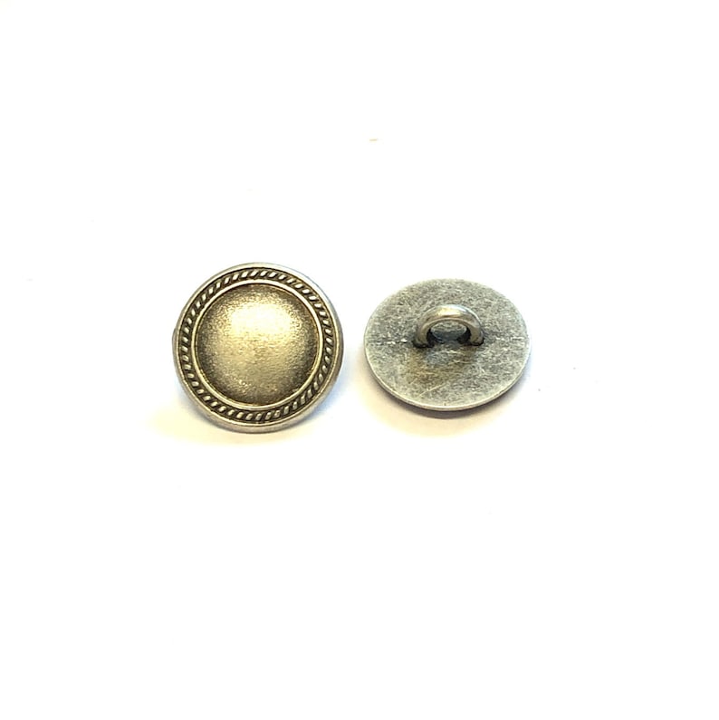 6 X 15mm 24L Aged Silver Metal Buttons With a Rear Metal - Etsy