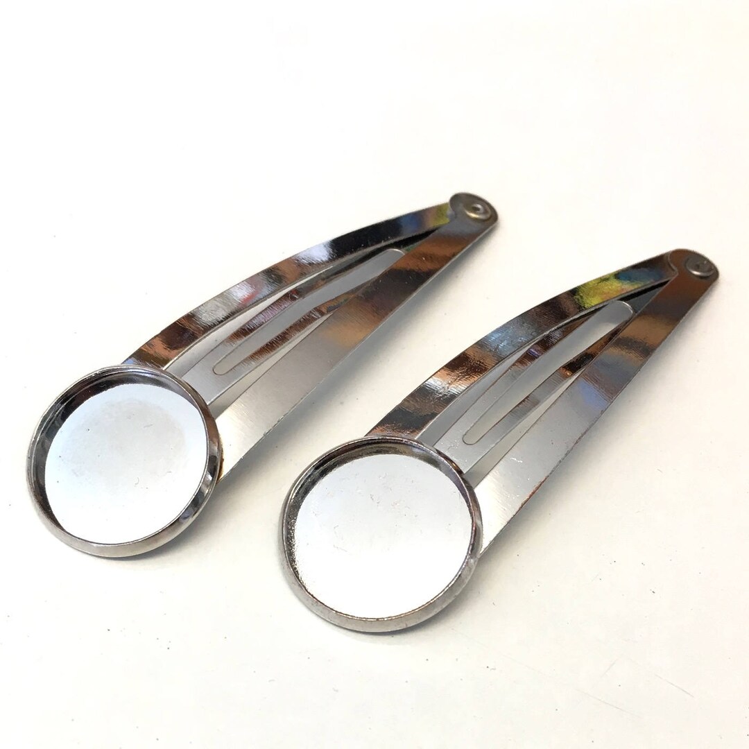 2 X Silver Plated Snap Clips, Silver Plated Metal Snap Clips, 16mm ...