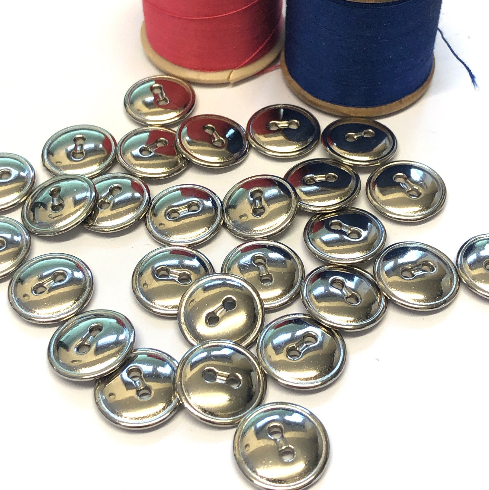 6pcs Silver Metal Buttons: Domed Italian Buttons, 15mm - Etsy