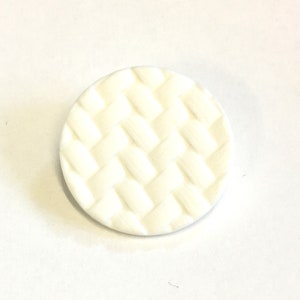 10 X 27.5mm Large White Shank Buttons, White Basketweave Pattern ...
