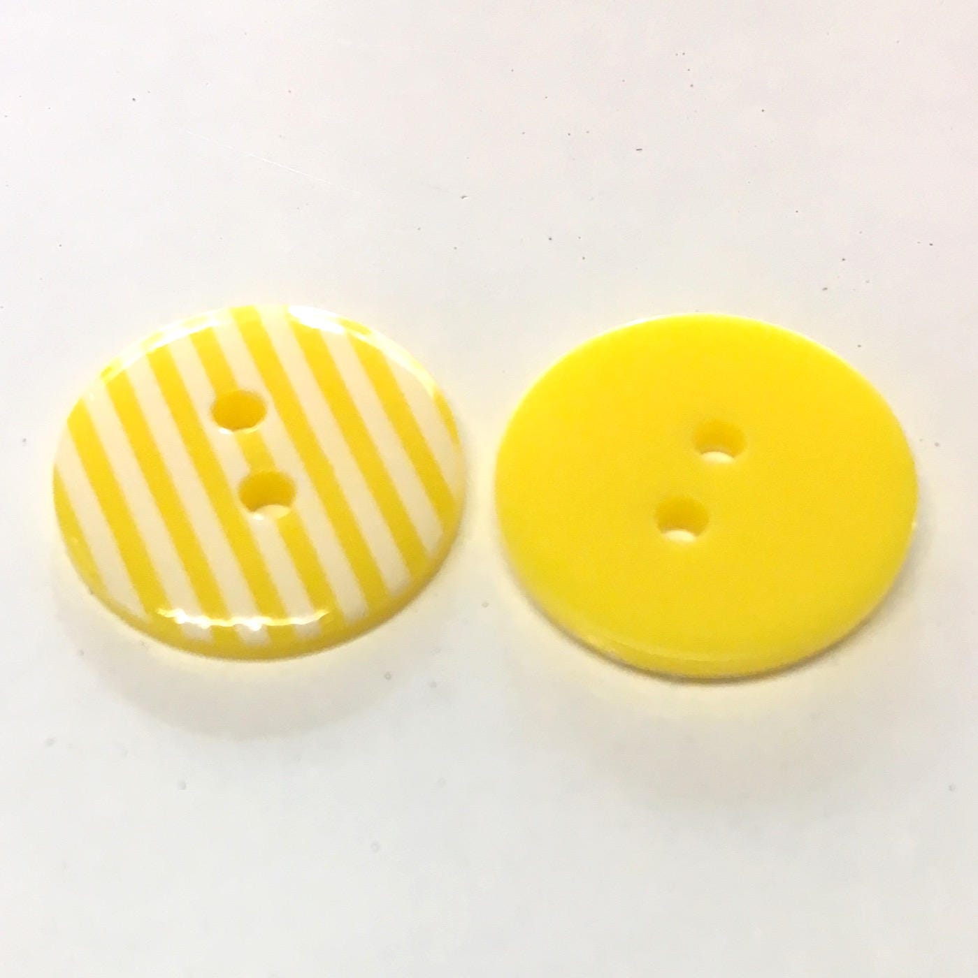 10 Yellow Stripe Buttons Yellow Stripy Buttons 15mm Yellow | Etsy