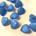 10 Blue Heart Buttons, Faceted Heart Buttons, Blue Buttons, 14mm Heart ...