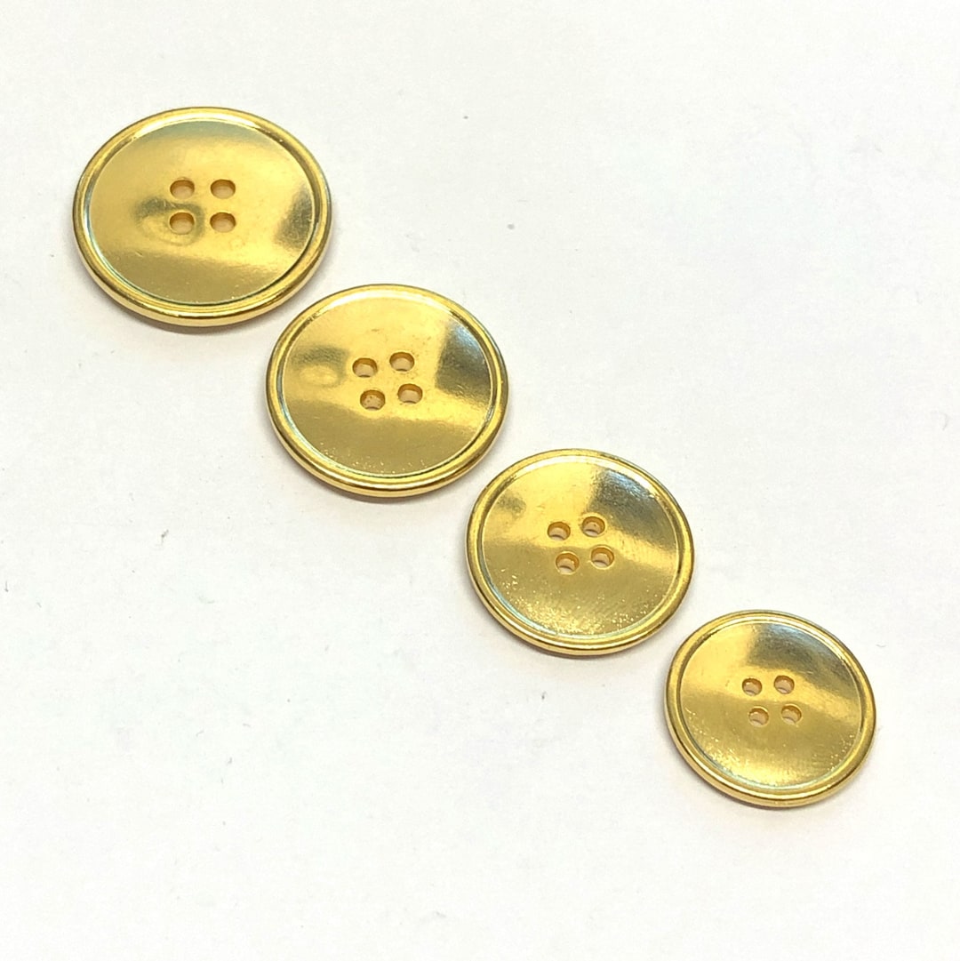 6, Gold Metal Buttons, 4 Sizes Available, Gold Metal Buttons, Metal ...