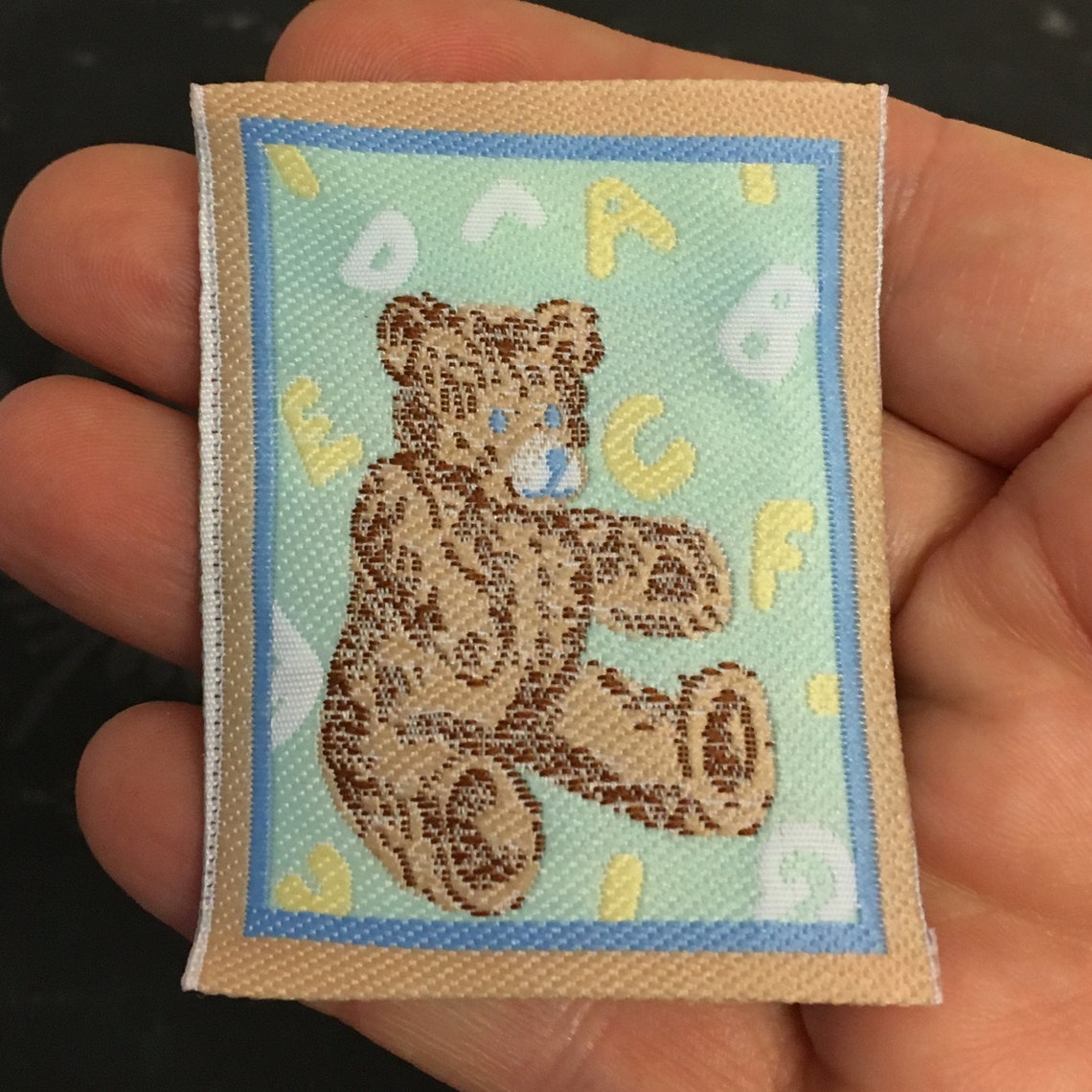 2 Woven Teddy Patches Teddy Appliques Abc Appliques Sew on - Etsy UK