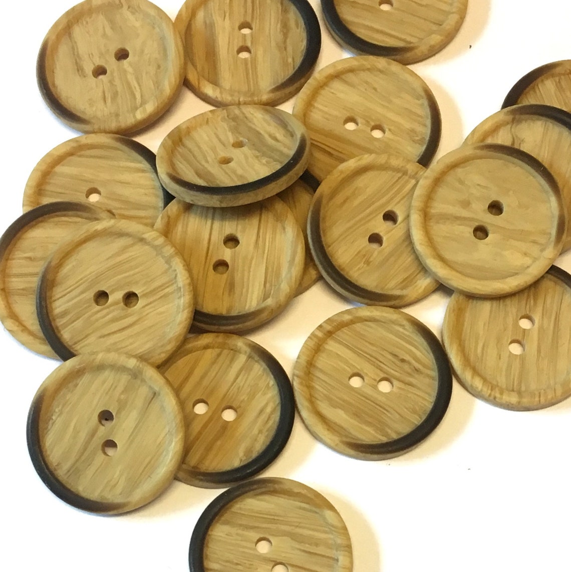 10 X 23mm Wood Effect Buttons Burnt Wood Effect Buttons Wood - Etsy