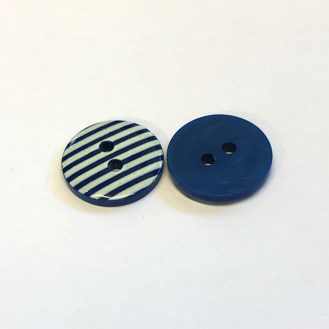 10 Dark Blue Stripe Buttons Dark Blue Stripy Buttons 15mm - Etsy