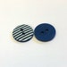 10, Dark Blue Stripe Buttons, Dark Blue Stripy Buttons, 15mm Blue ...