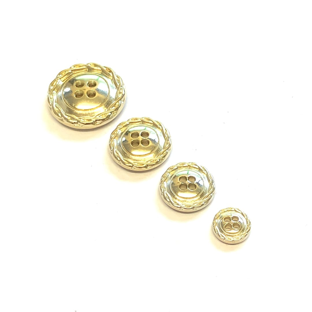 6 Pale Gold Metal Blazer Buttons: Rope Border - Etsy
