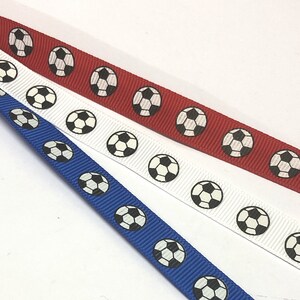 5M Football Ribbon, Football Ribbon, 12mm Grosgrain Ribbon, Blue, Red ...