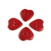 10, Red Heart Buttons, Heart Shaped Buttons, Tiny Buttons, Opalescent ...