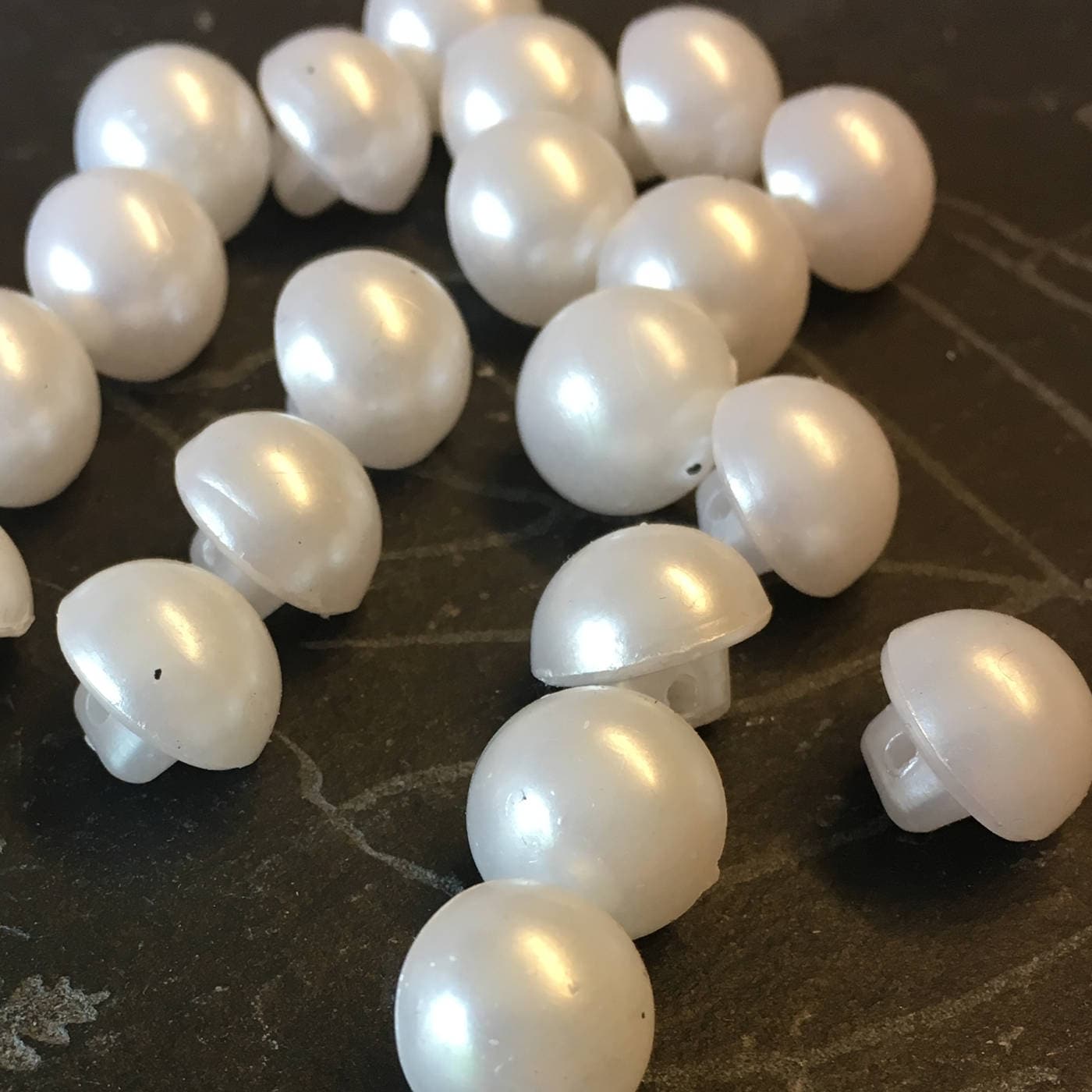 White Pearl Buttons: 12mm Plastic Craft Buttons (10 Pc) - Etsy