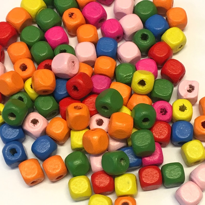 Wooden Beads 8mm Cube - Etsy UK