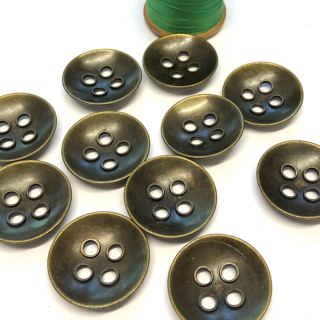 2pcs Antique Bronze Metal Buttons: Curved Retro Style (27.5mm) - Etsy UK