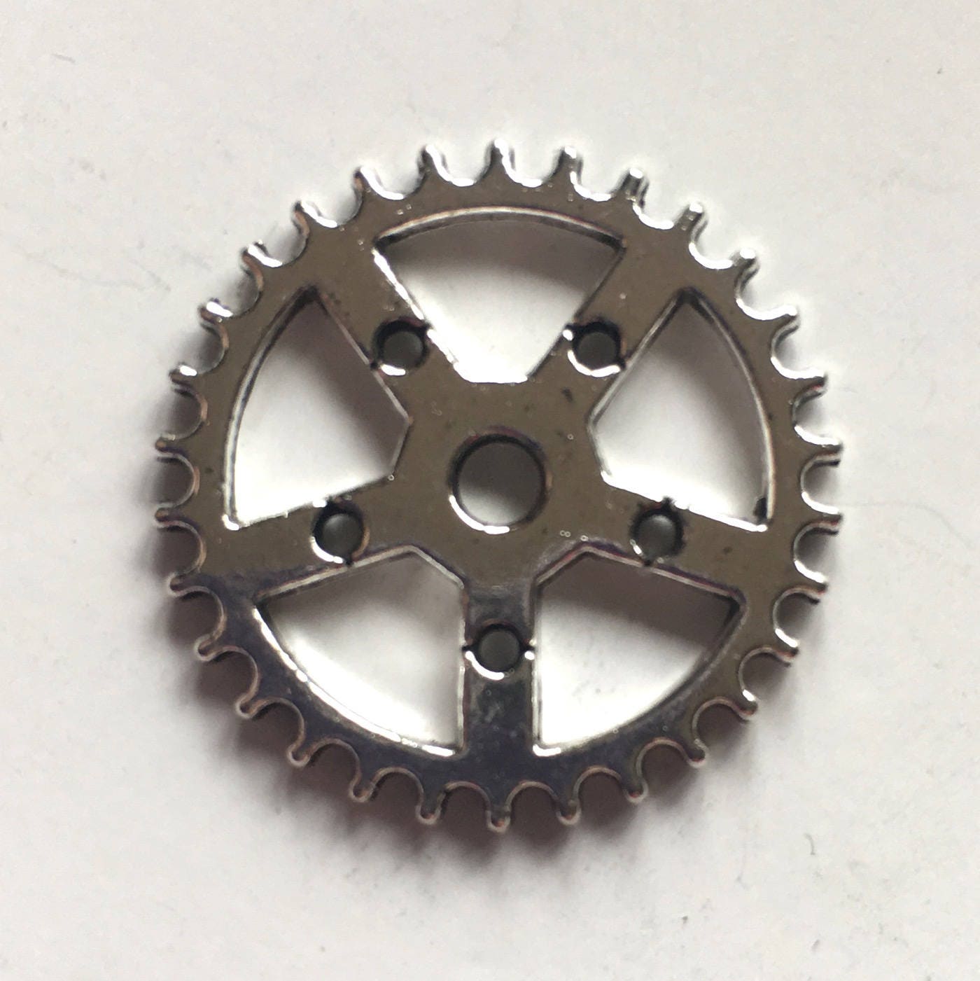 5 x large metal cog silver cog charms gear charms steampunk | Etsy