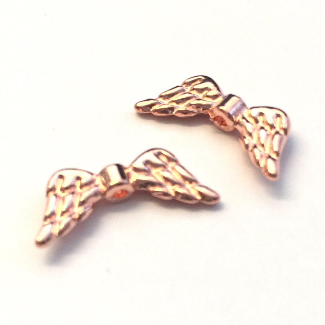 20 Rose Gold Angel Wing Beads Angel Wing Beads Rose Gold - Etsy