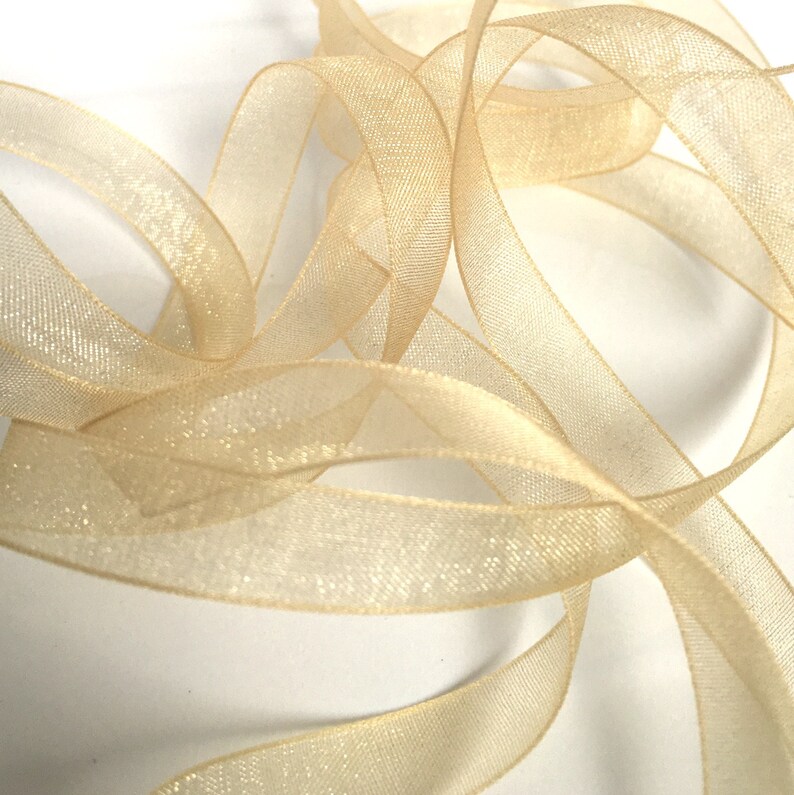 5M Gold Organza Ribbon Gold Ribbon Gold Ribbon 10mm - Etsy