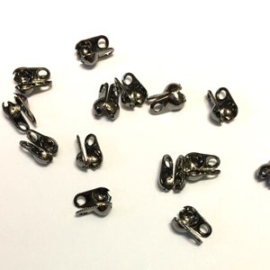 50, 6mm Rose Gold, Gunmetal, Silver Clam Shell Style Crimps, 2.4mm ...