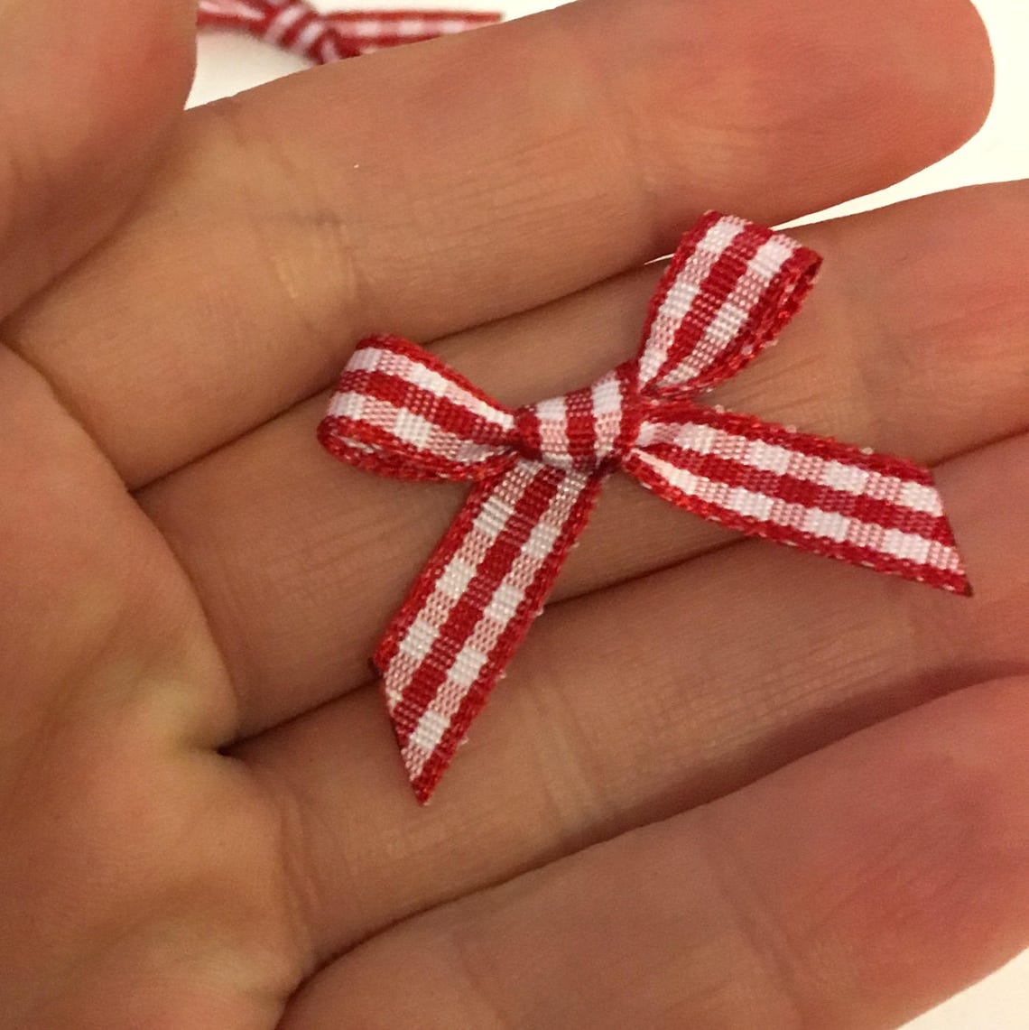 10 Red Gingham Bows Red Check Bows Red Plaid Bows - Etsy UK