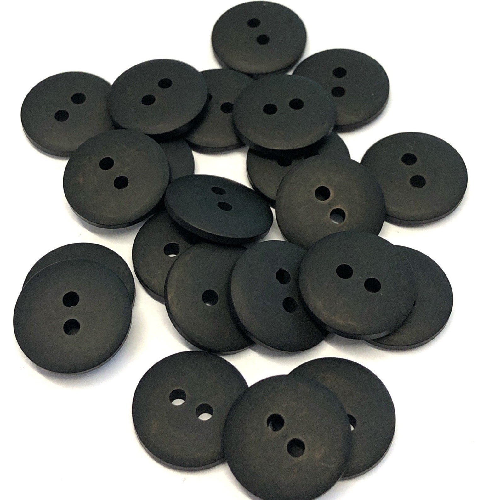 10pcs Black Resin Buttons: 15mm Round Craft Buttons - Etsy