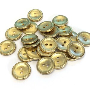6, Round Gold Metal Buttons, Gold Buttons, Italian Gold Metal Buttons ...