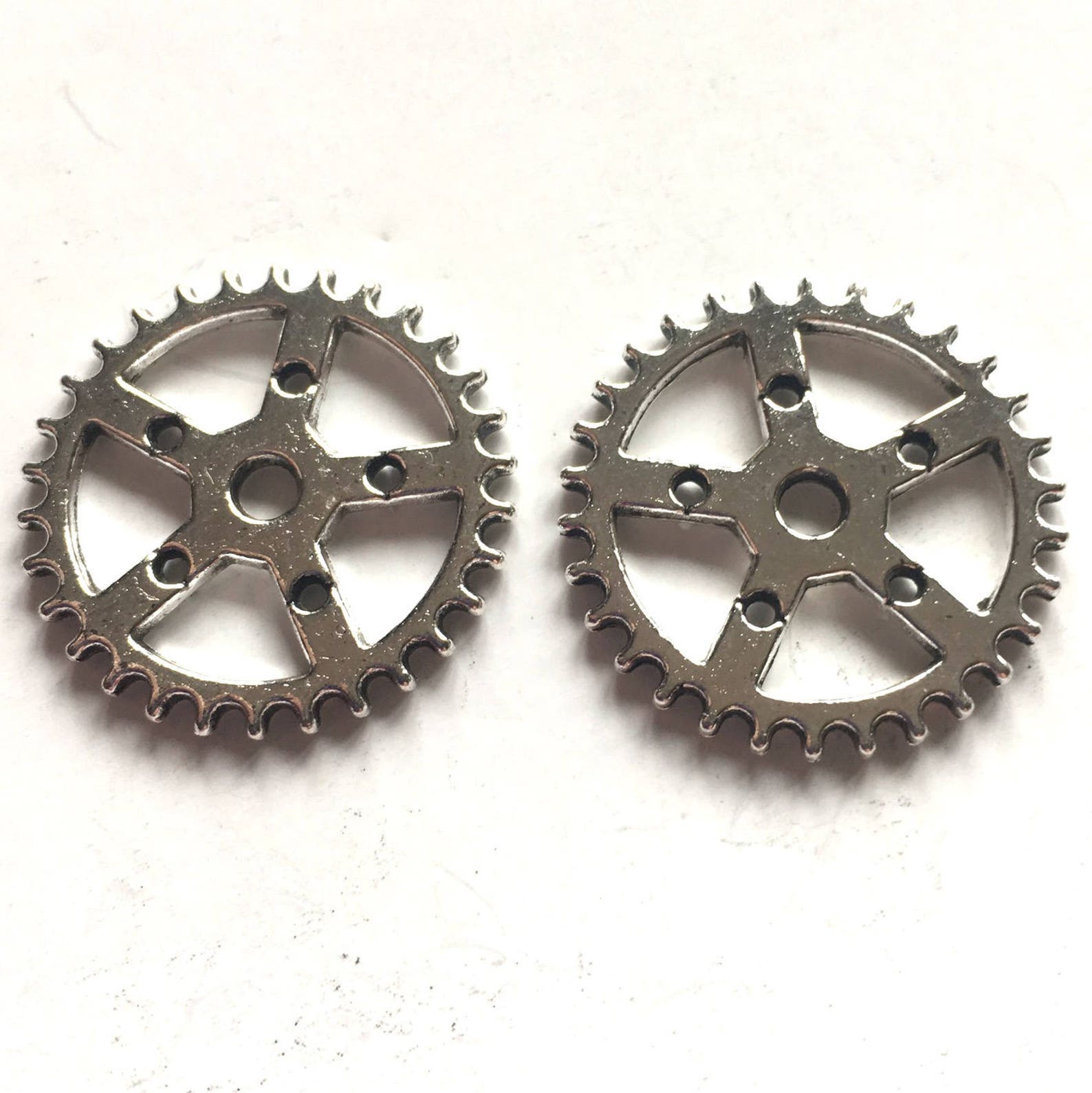 5 X Large Metal Cog Silver Cog Charms Gear Charms Steampunk | Etsy