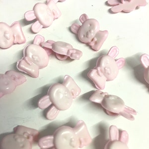 10, Pink Bunny Buttons, Rabbit Buttons, Baby Buttons, Easter Buttons ...