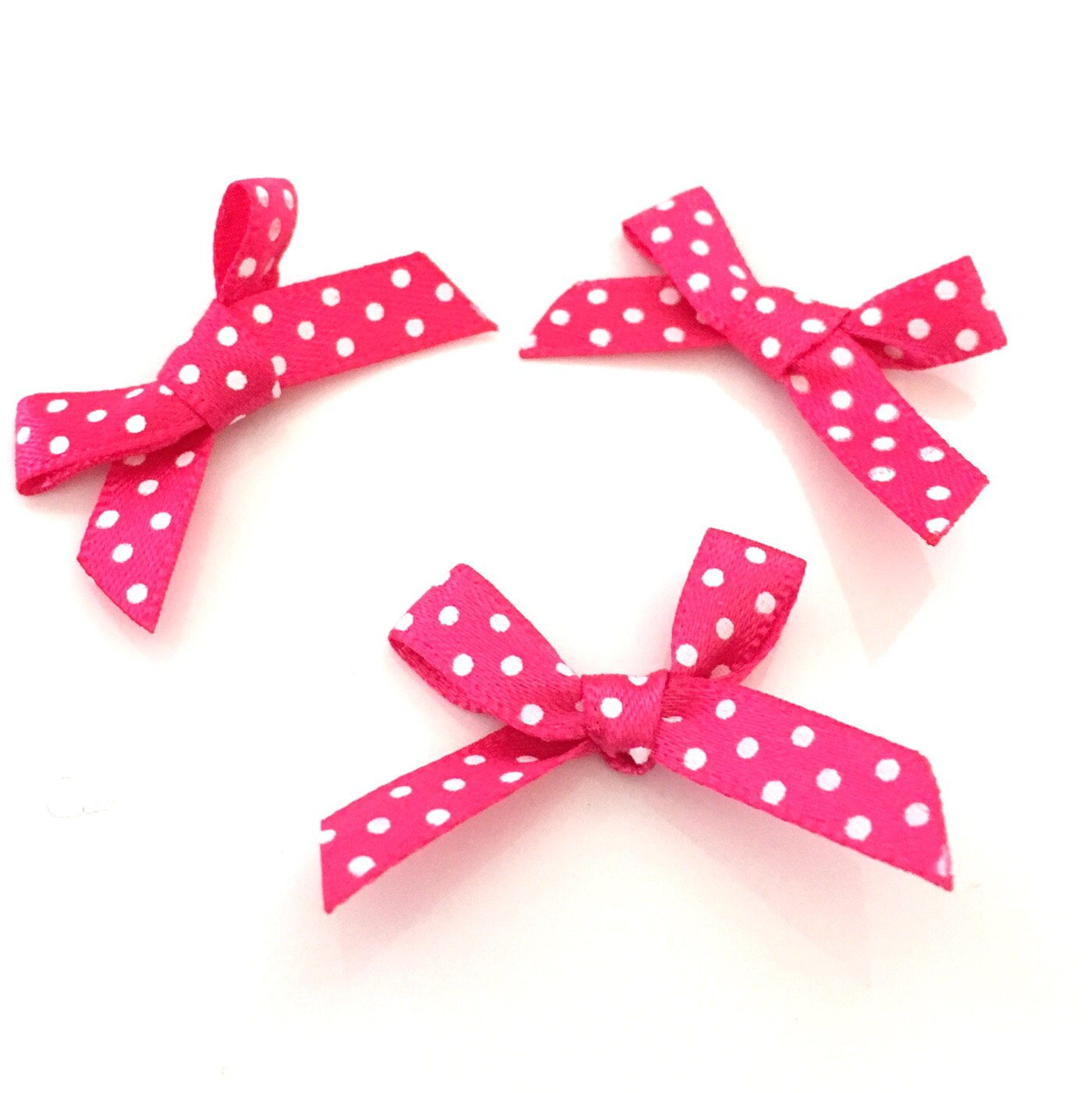 10 hot pink spotty bows hot pink dotty bows pink polka dot | Etsy