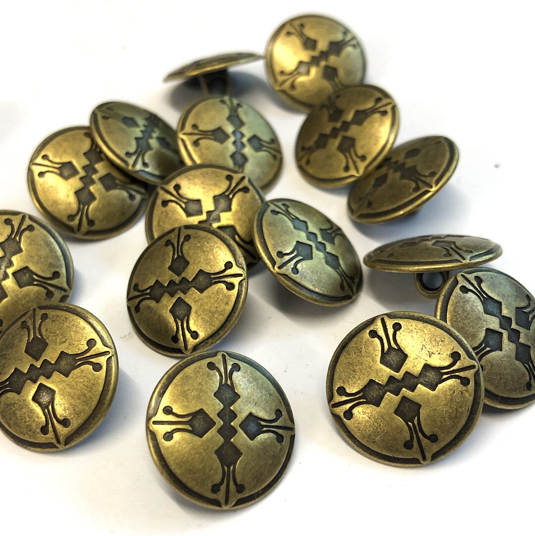 6, 18mm (28L) Metal Button, Antique Bronze Buttons, Metal Buttons ...