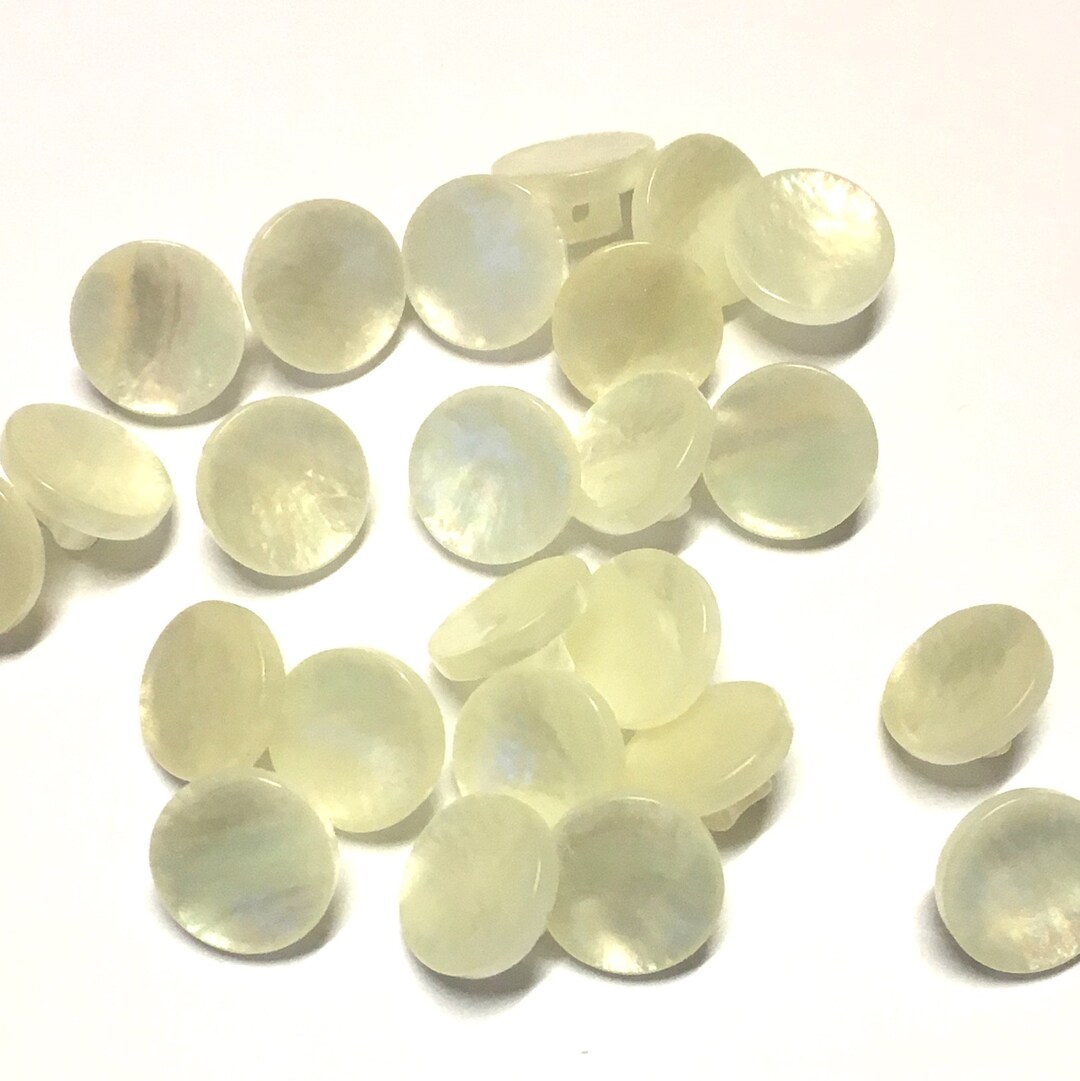 10, Ivory AB Buttons, Opalescent Buttons, 11mm Buttons, Ivory Buttons ...