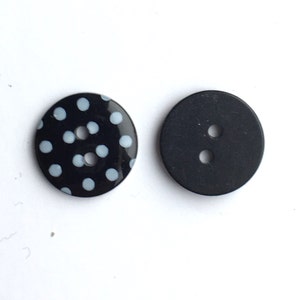 10, Black Spotty Buttons, Black Dotty Buttons, Black Polka Dot Buttons ...
