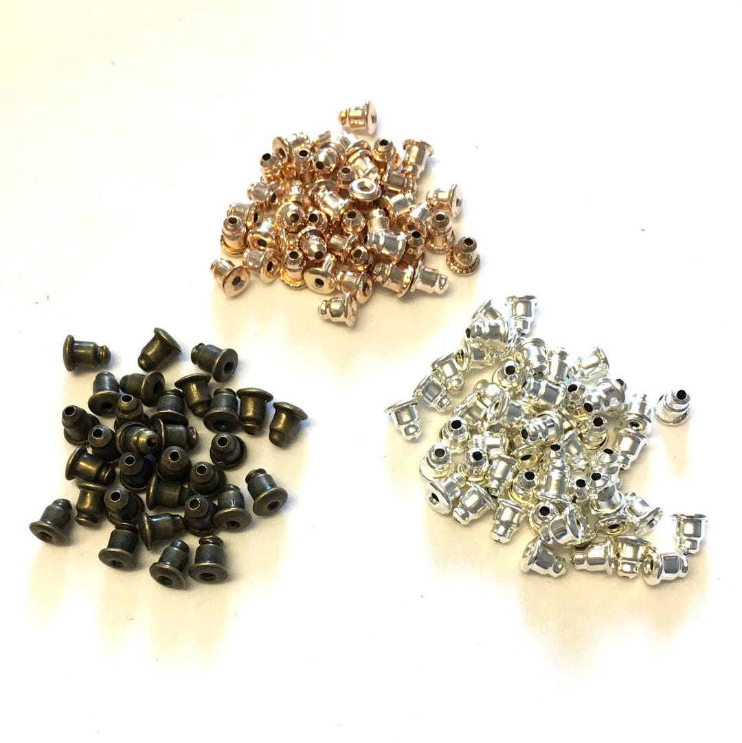 50 Metal Bullet Earring Backs, DIY Jewelry Supplies - Etsy