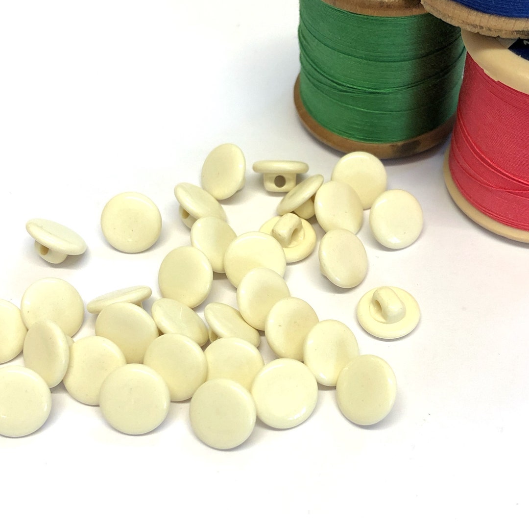 10, Cream Buttons, Small Cream Buttons, 10mm Buttons, Flat Cream ...
