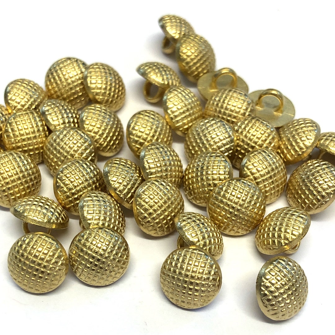10pcs Gold Metal Shirt Buttons: 10mm Domed Criss Cross Shank Buttons - Etsy