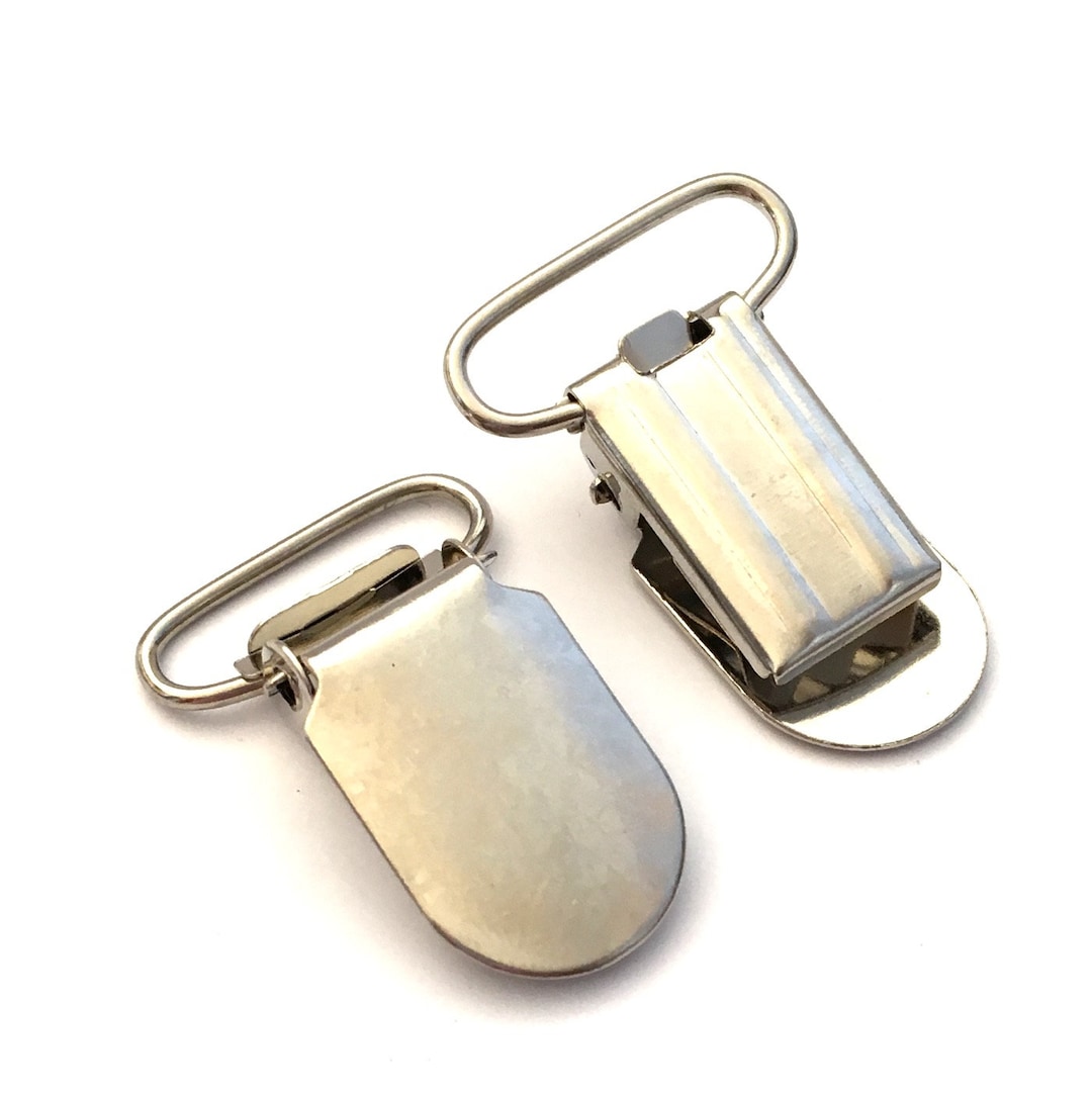 10 Suspender Clips, Braces Clips, Dummy Clips, Pacifier Clips, Metal ...