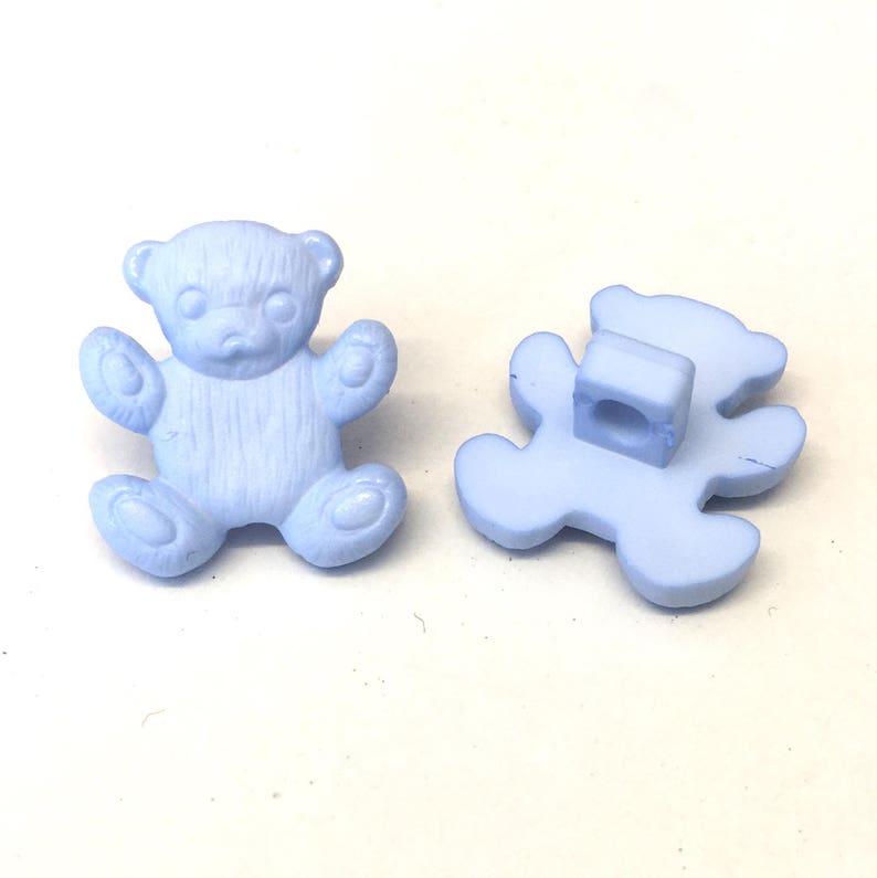 10 Blue Teddy Buttons, Blue Teddy Bear Buttons, Blue Novelty Buttons ...