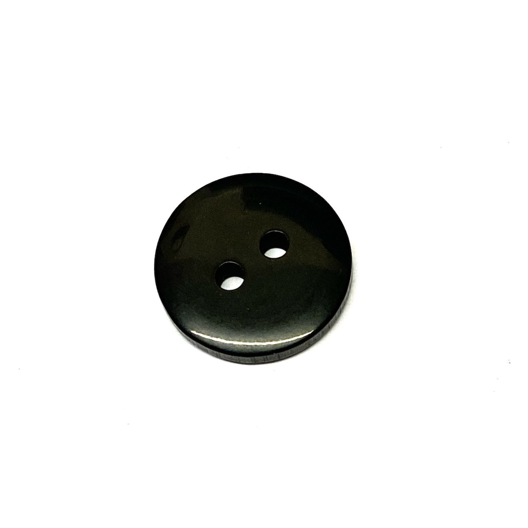 10 Shiny Black Resin Buttons: 15mm Flat Craft Buttons - Etsy