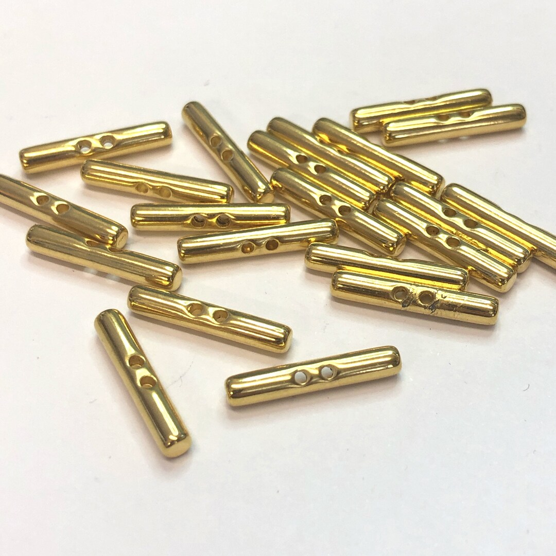 Gold Metallic Cylinder Buttons: 23mm Tubular Bar Buttons (set of 6) - Etsy
