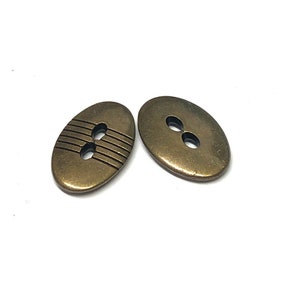 6 Aged Bronze Oval Metal Buttons: Etched Design - Etsy