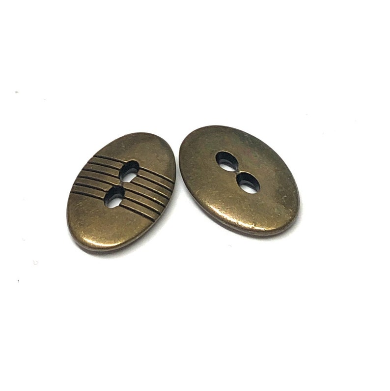 6 Aged Bronze Oval Metal Buttons: Etched Design - Etsy