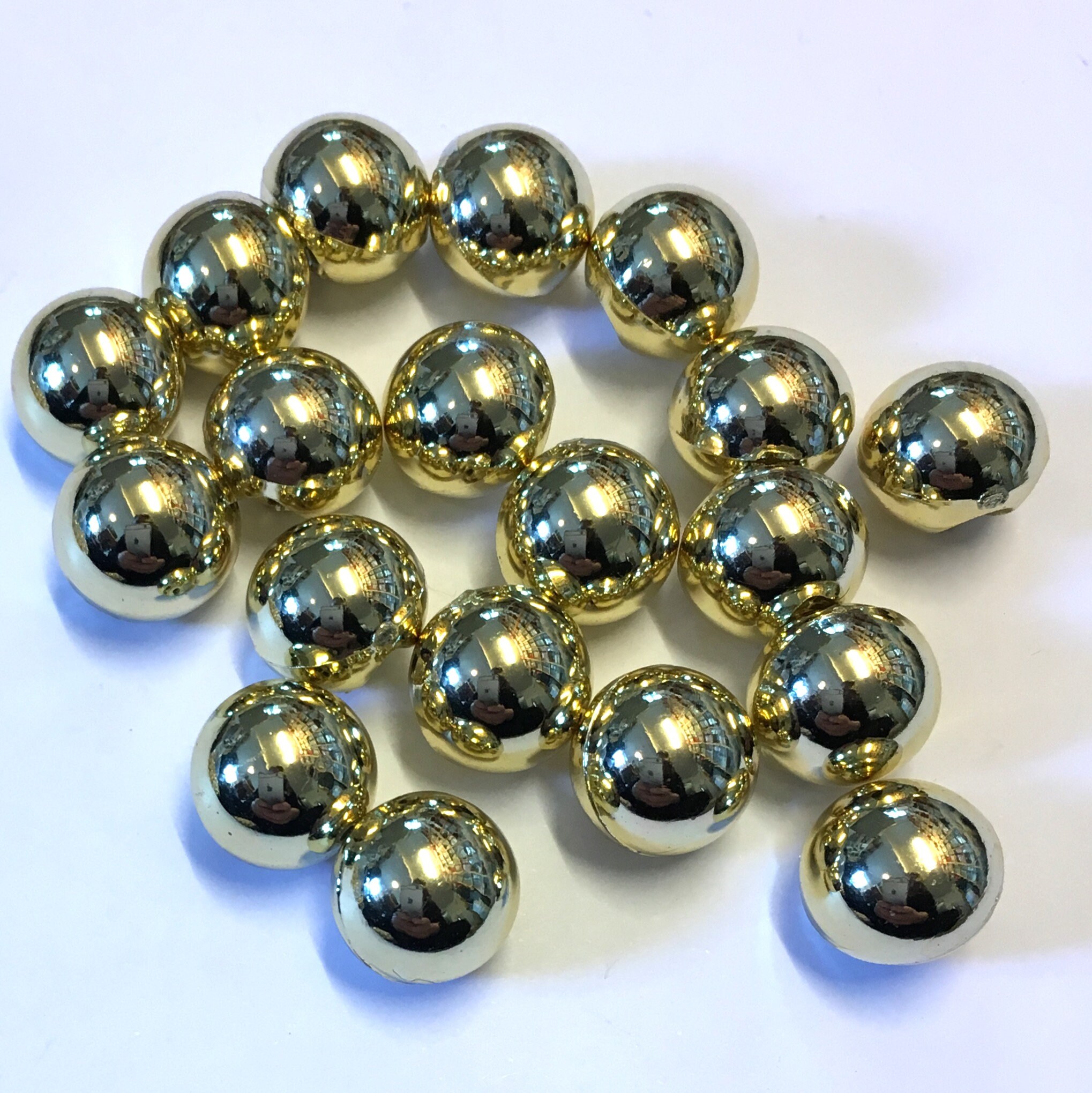10 Gold Metallic Buttons Shiny Gold Buttons 12mm Buttons - Etsy