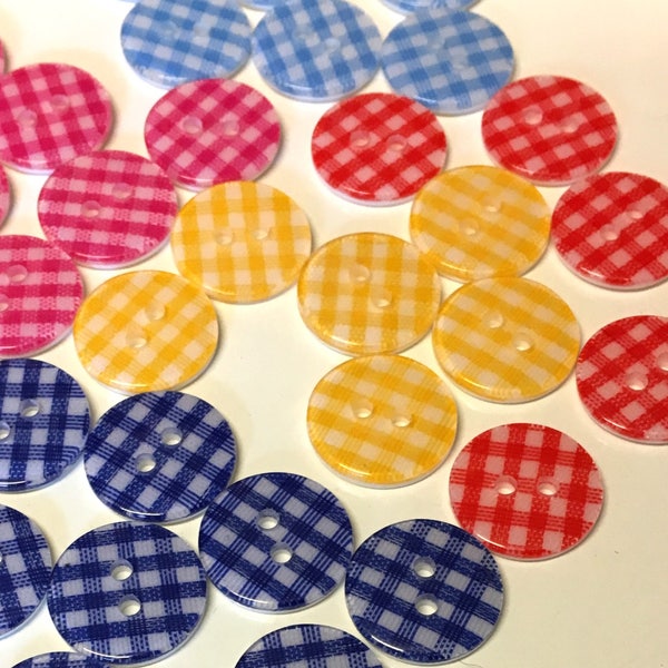 Plaid Buttons - Etsy