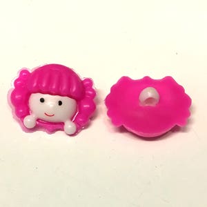 10, Plastic Doll Face Buttons, Face Buttons, Cute Girl Buttons, Girly ...