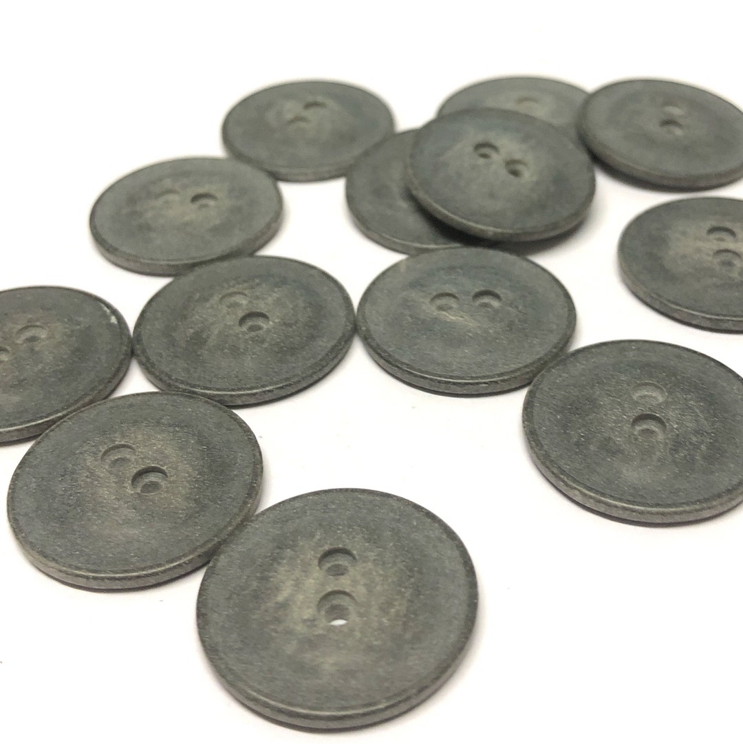6, 23mm (36L) Slate Grey Buttons, Stone Effect Grey Buttons, Grey ...