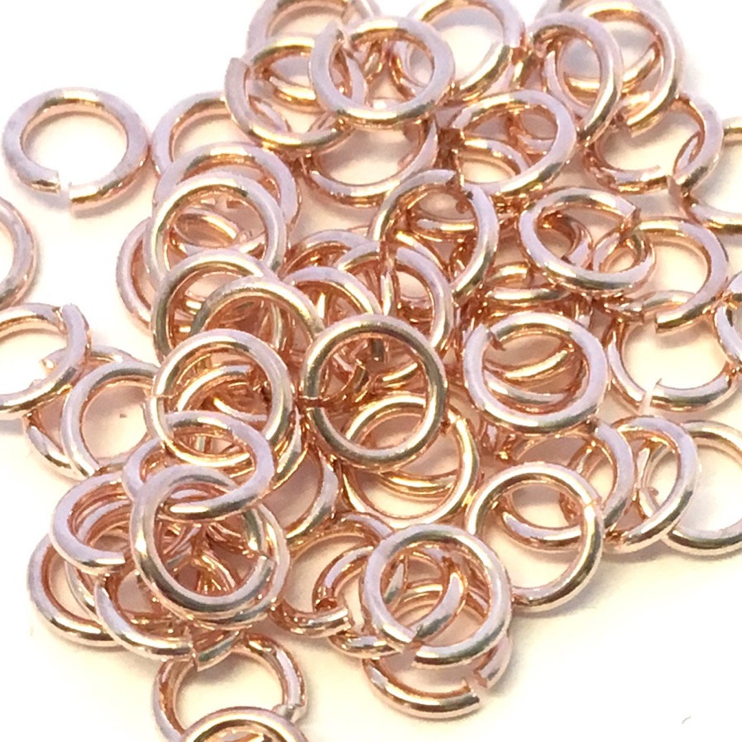 100, 5mm Rose Gold Jump Rings, Open Jump Rings, Rose Gold Findings ...