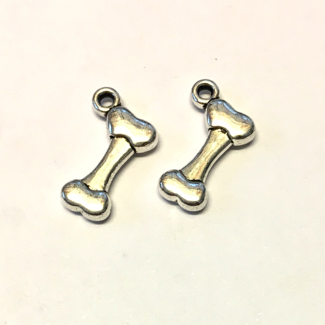 10pcs Antique Silver Dog Bone Charms: Jewelry Making Supplies - Etsy