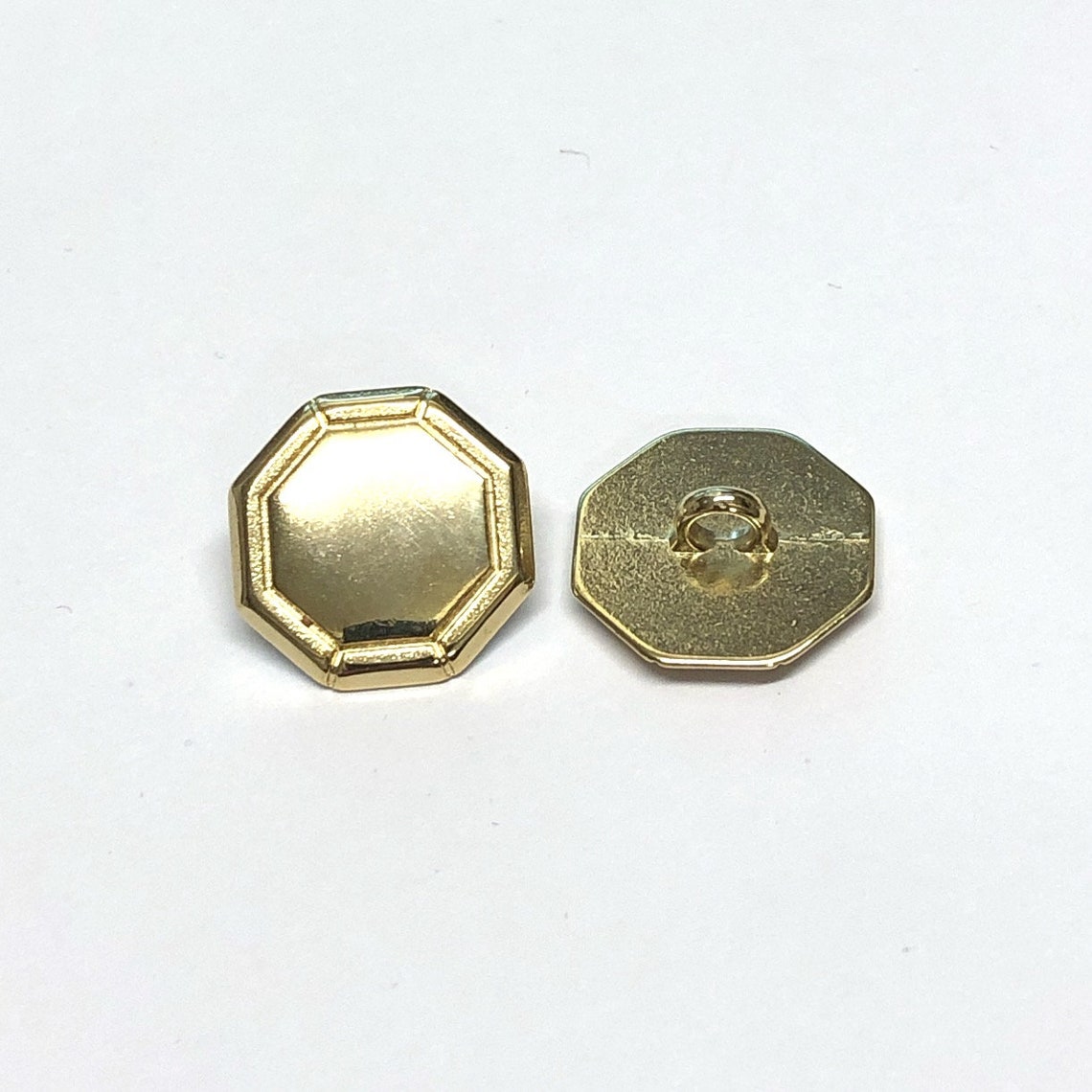 6pcs Light Gold Octagonal Metal Shank Buttons - Etsy