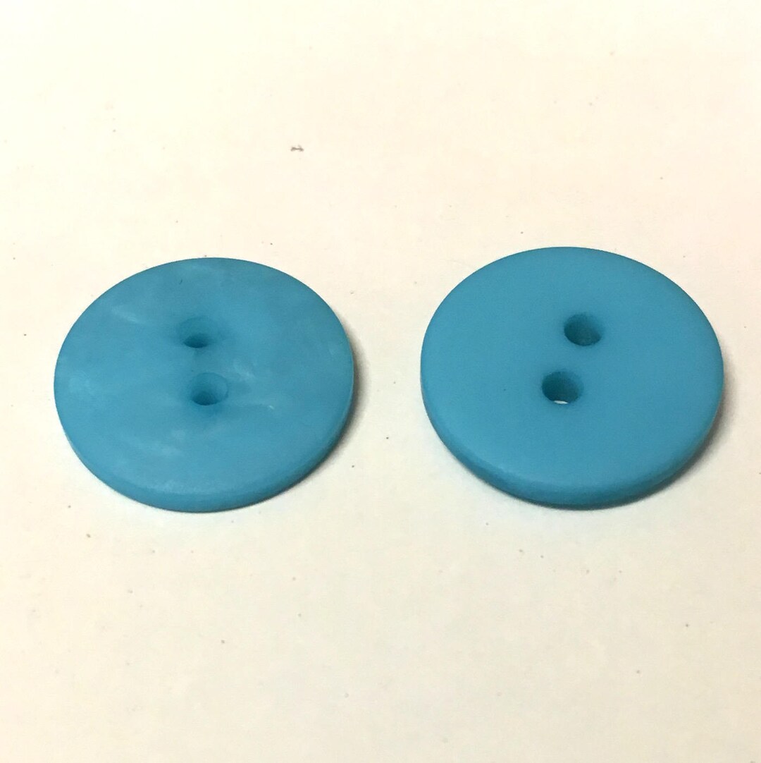 10 Round Blue Buttons, Blue Buttons, Blue Resin Buttons, 15mm Buttons ...